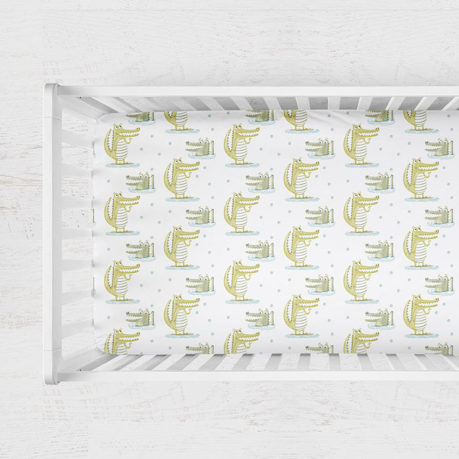 Personalized Alligator Crib Sheet - Caiden Designs