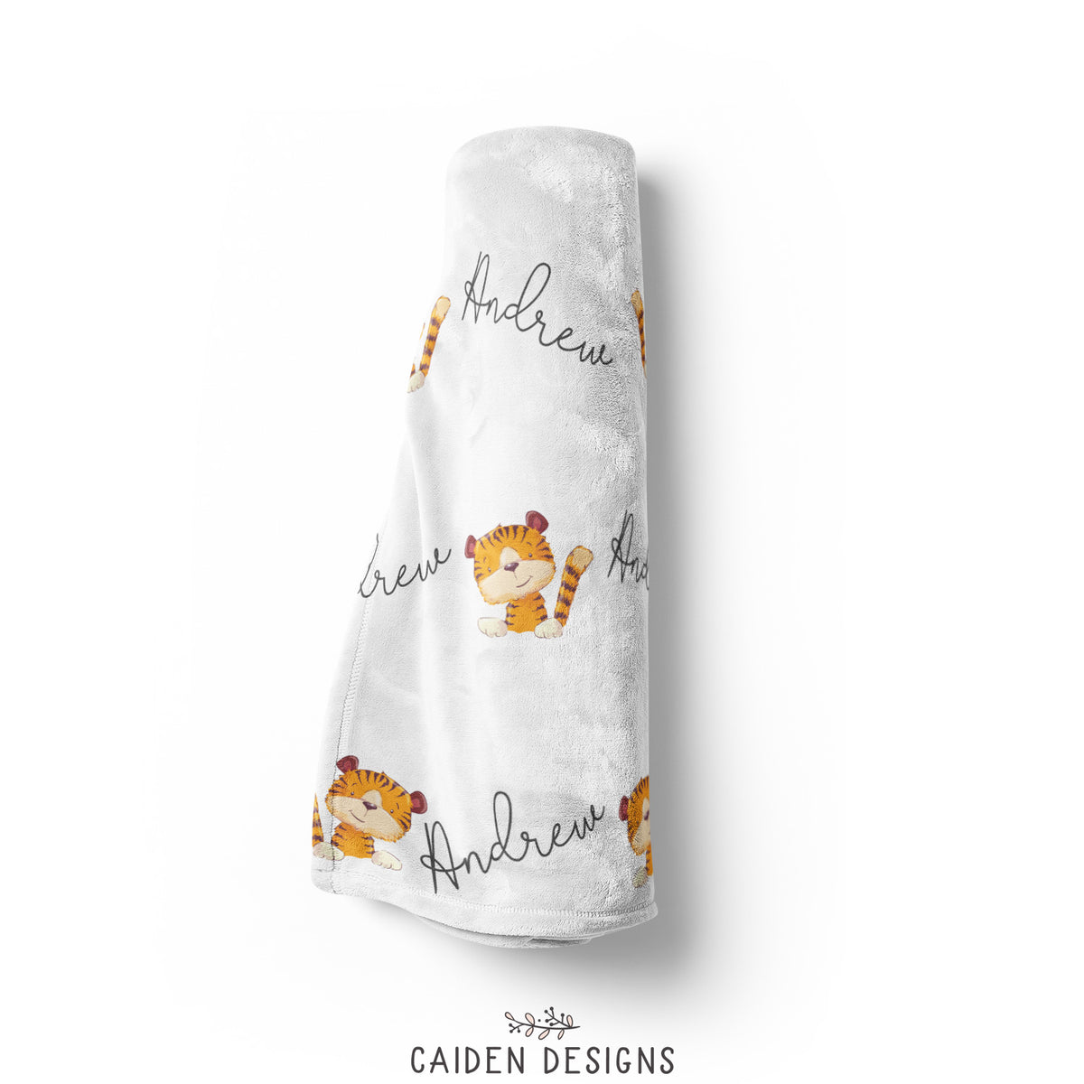 Personalized Tiger Baby Blanket - Caiden Designs