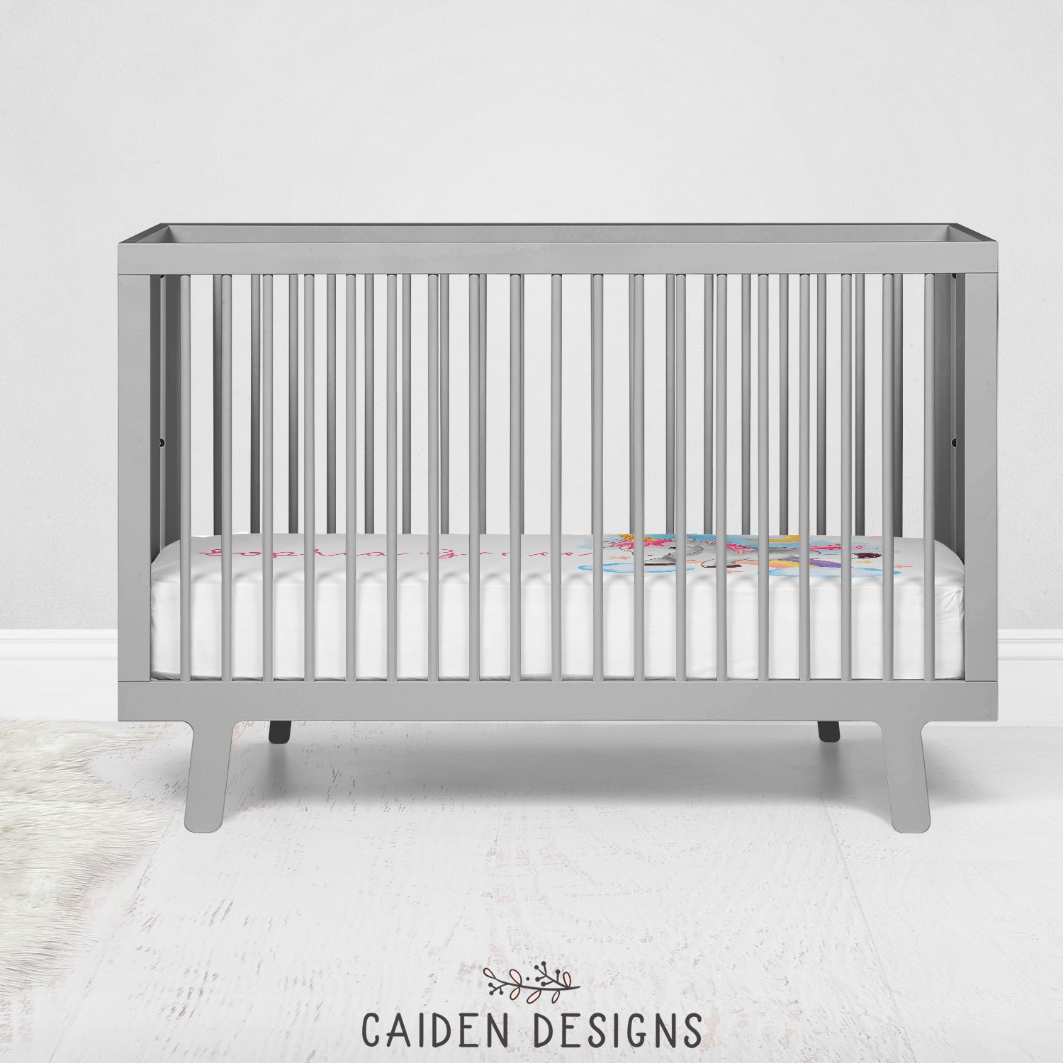 Cute Unicorn Personalized Crib Sheet - Caiden Designs